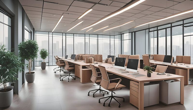 Simple and Modern Office Image Stock Illustration - Illustration of ...