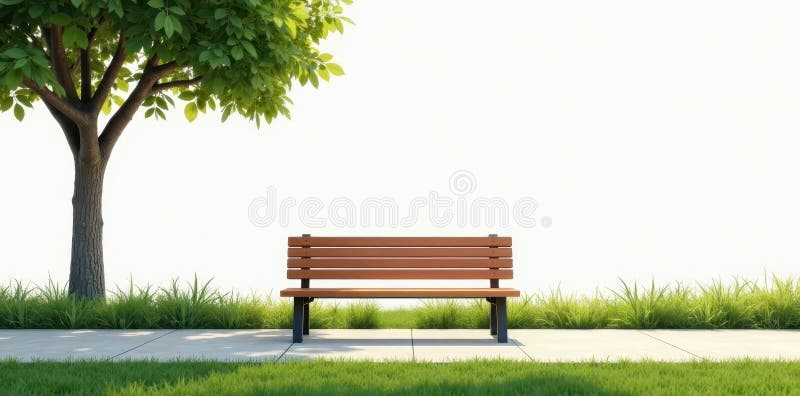 Simple Modern Park Bench, Pristine White Backdrop, Design, Elegant ...