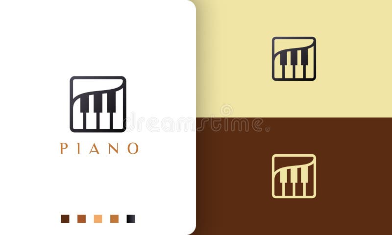 Simple and Modern Piano Logo or Icon Stock Vector - Illustration of ...