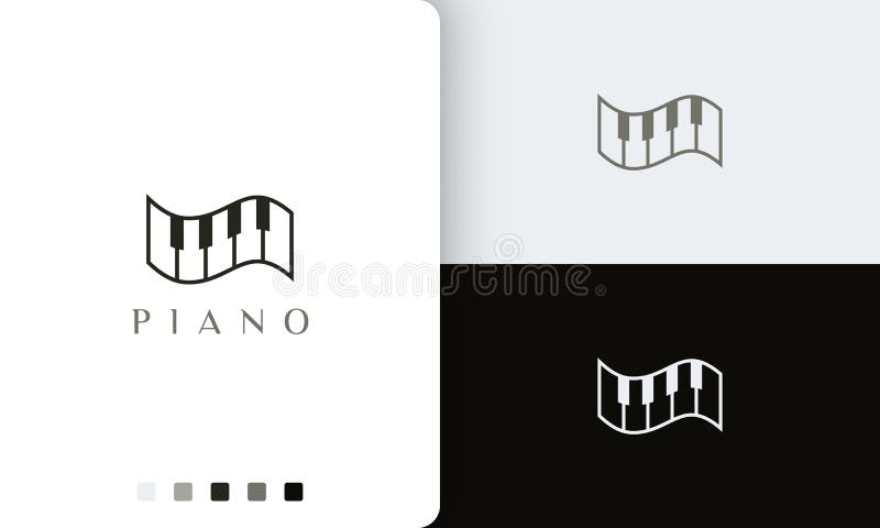Simple and Modern Piano Logo or Icon Stock Vector - Illustration of ...