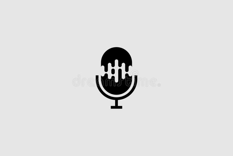 Abstract Microphone and Signal Frequency Vector Template Stock Vector ...
