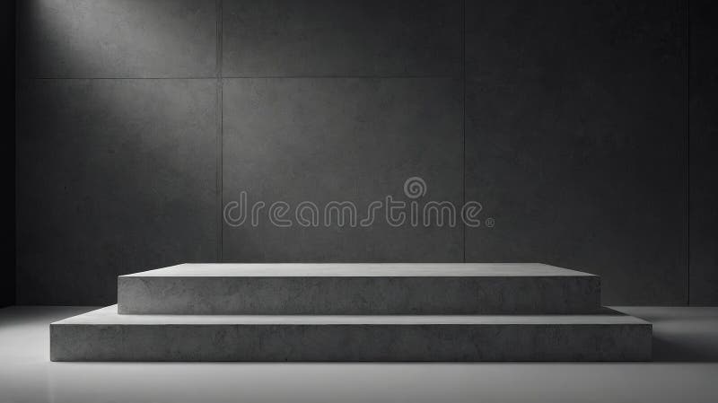 Simple, Modern Scene of Two-tiered Concrete Platform in Front of ...