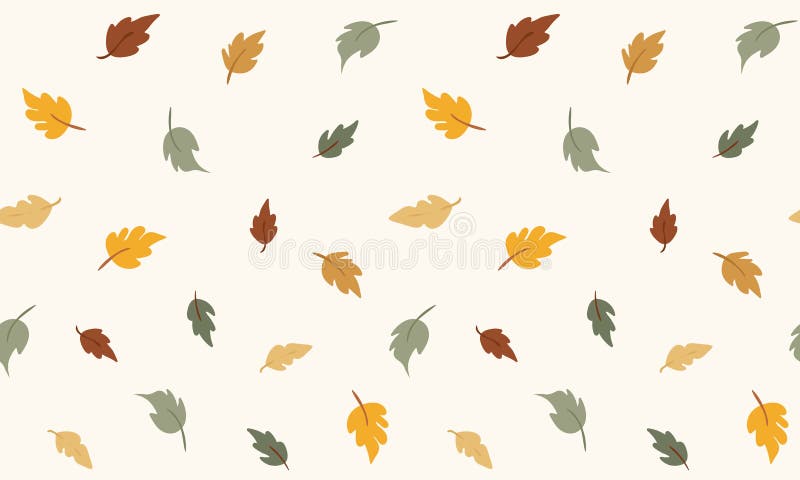 Simple Modern Seamless Vector Pattern of Minimalist Autumn Leaves on ...
