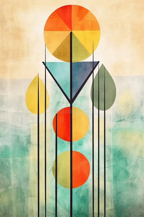 Simple Modern Shapes Boho Art Stock Illustration - Illustration of ...