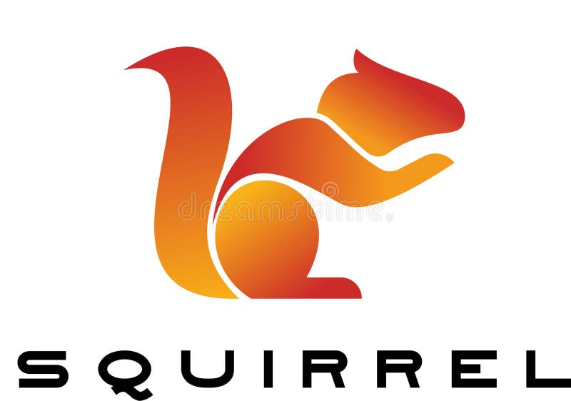 Simple Modern Squirrel Logo Vector Design. Stock Vector - Illustration ...