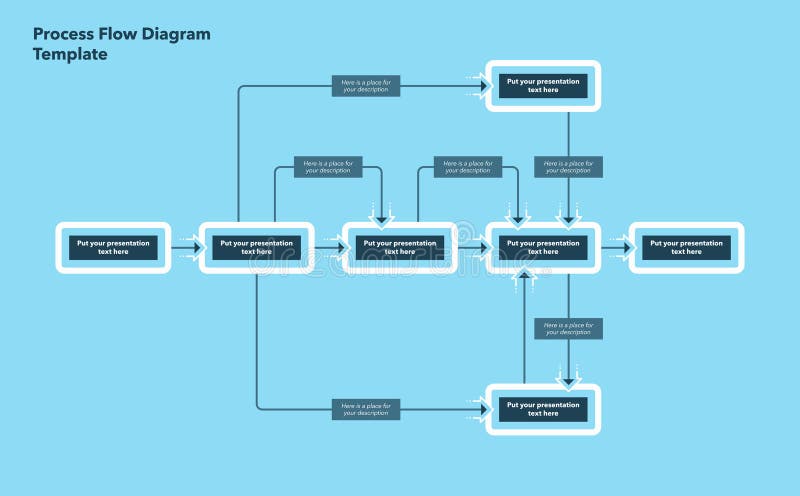 Simple Process Diagram Template with Four Stages - Blue Version Stock ...