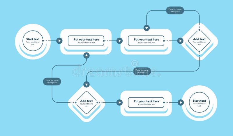 Simple Modern Template for Process Flow Diagram - Blue Version Stock ...