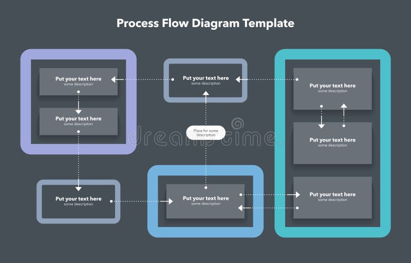 Simple Modern Template for Process Flow Diagram - Dark Version Stock ... Simple Modern Template for Process Flow Diagram - Dark Version Stock ...