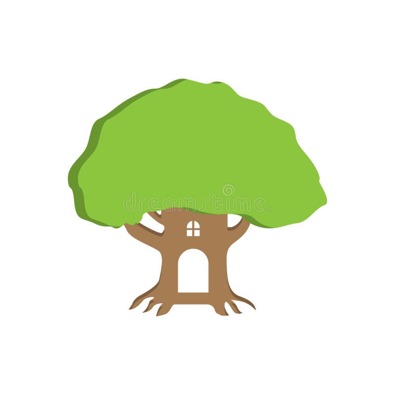 Simple Modern Treehouse Logo Design Graphic Vector Illustration Stock ...