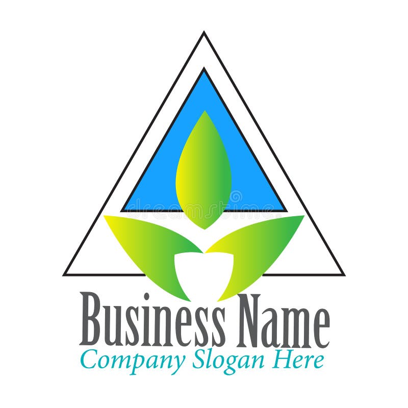 Simple Modern Triangle with Leaf Logo Design Inspiration Stock ...