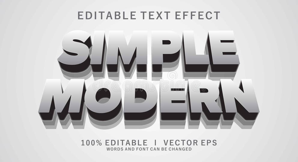 Simple Modern Vector Text Effect with Modern Style Design Stock ...