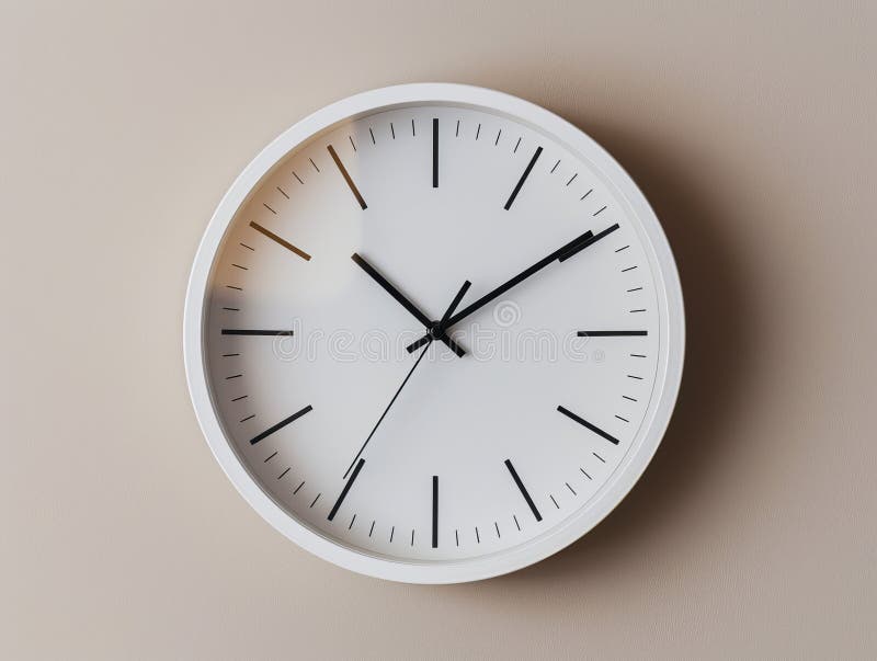 Simple modern wall clock stock illustration. Illustration of classic ...