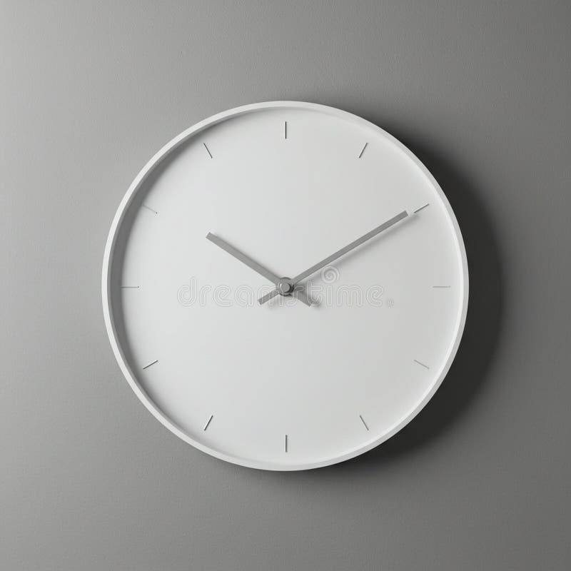 A Simple, Modern Wall Clock with a White Circular Face and Minimalist ...