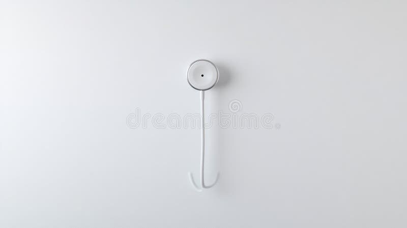 Simple, Modern Wall Hook. Small, Round Base with a Curved, Metallic ...