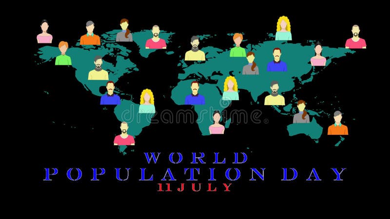 Simple and Modern World Population Day Stock Video - Video of world ...