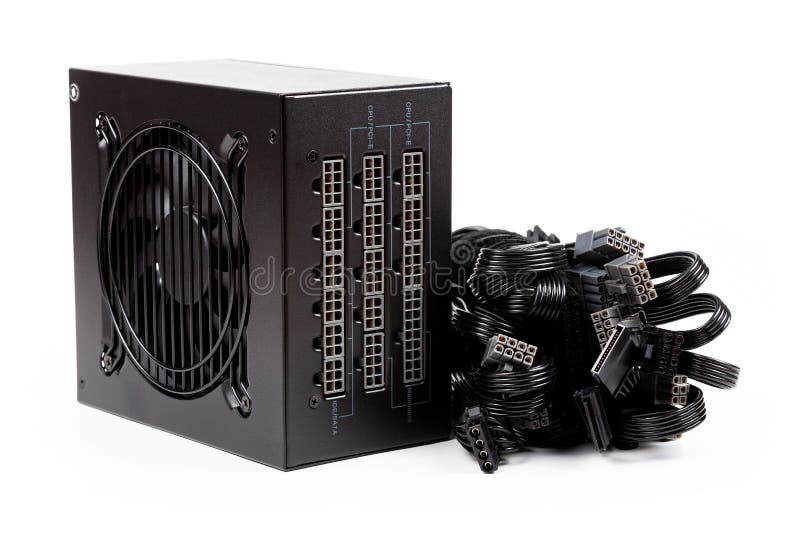Simple Modular Power Supply Unit Isolated on White Set of Cables ...