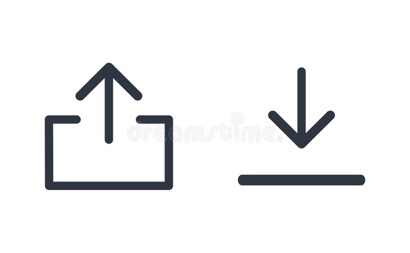 Simple Monochromatic Export and Import Symbol for Digital Use. Stock ...