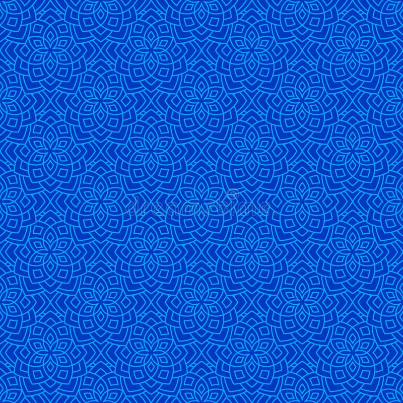 Simple Monochrome Flowers, Abstract Floral Pattern, Indigo Royal Blue ...