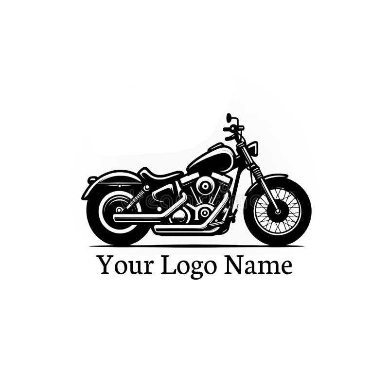 Simple Monochrome Harley Logo Design for Motorcycle Community Stock ...