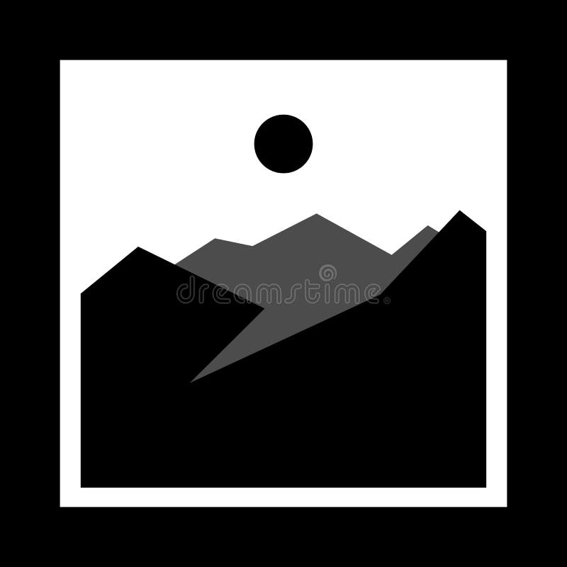 Simple Monochrome Icon with Mountains Stock Vector - Illustration of ...