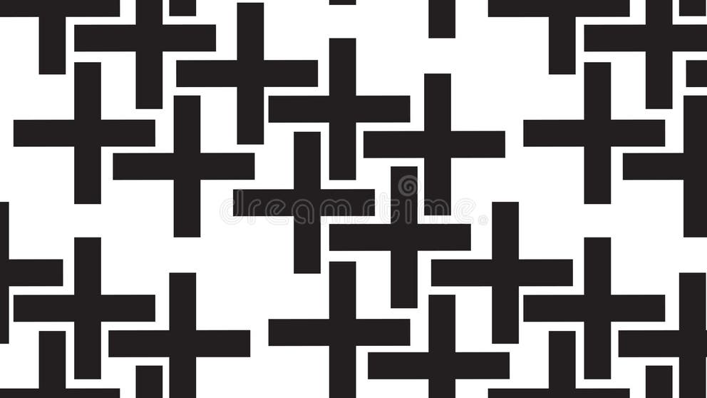 Simple Monochrome Plus Sign Pattern Stock Vector - Illustration of ...