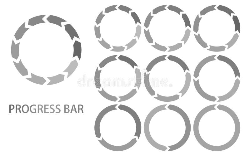 Simple Monochrome Progress Bar, Infographic Stock Vector - Illustration ...