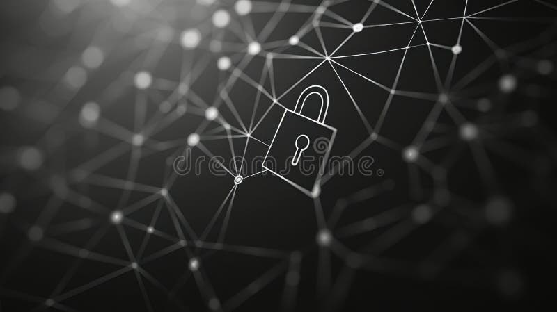 Simple Monochrome Vector Background Featuring a Lock Symbol and ...