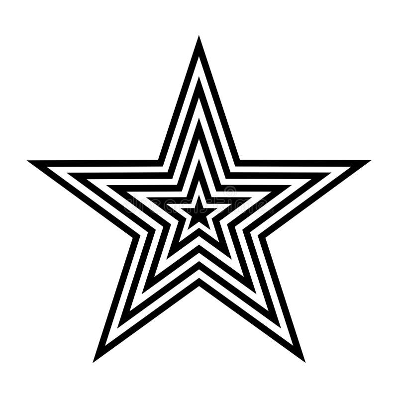 Simple Monochrome Vector Graphic of a Repeating Five Pointed Star on a ...