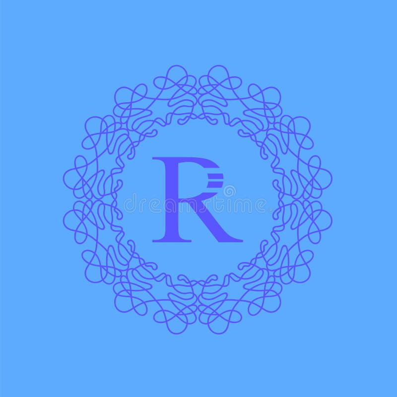 Simple Monogram R Design stock illustration. Illustration of frame ...