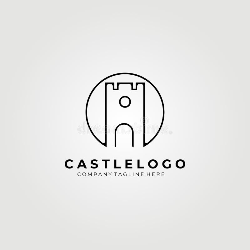 Simple Monoline Castle Logo Vector Illustration Design Stock Vector ...