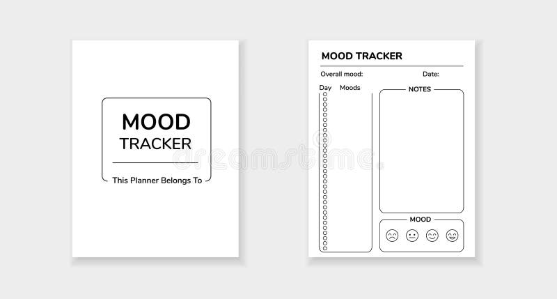 Simple Mood Tracker Template for daily Emotions with Notes Section and ...