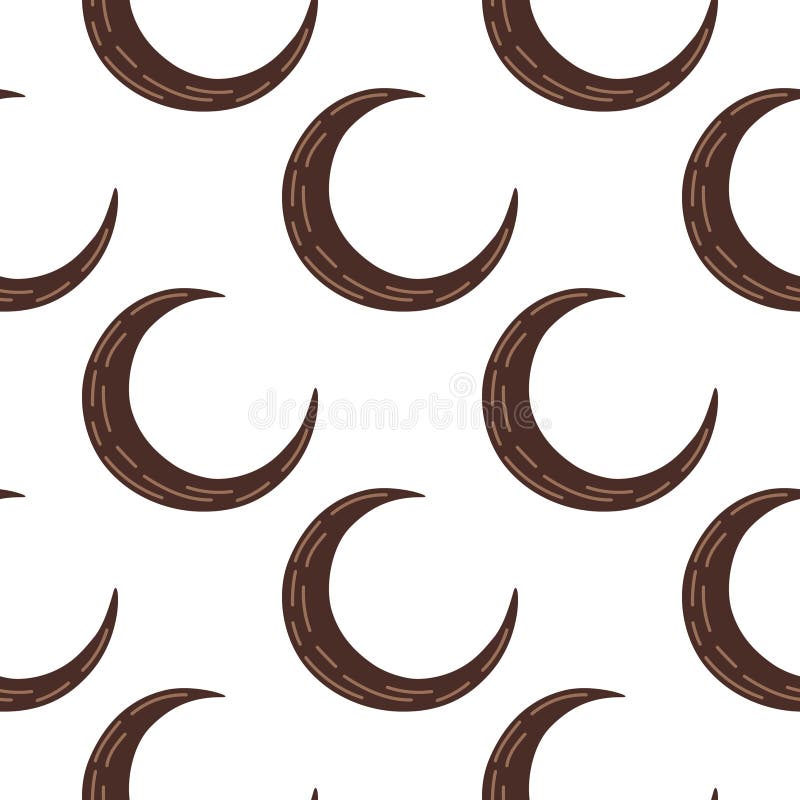 Simple Moon Silhouettes Seamless Pattern Stock Vector - Illustration of ...