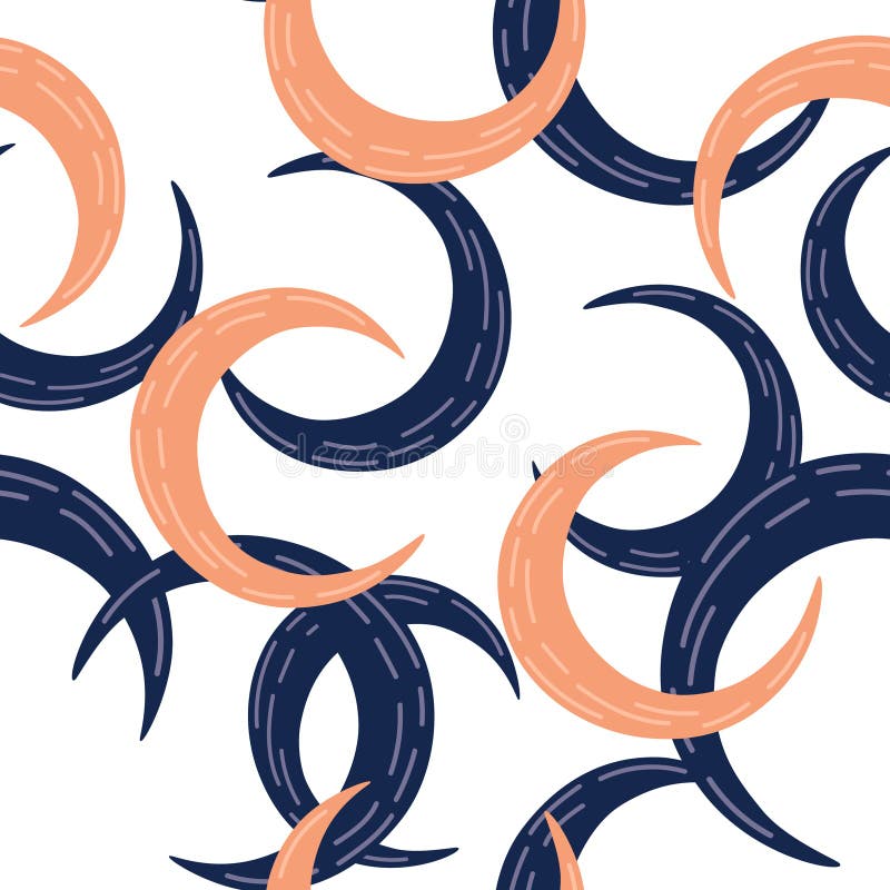 Simple Moon Silhouettes Seamless Pattern Stock Vector - Illustration of ...