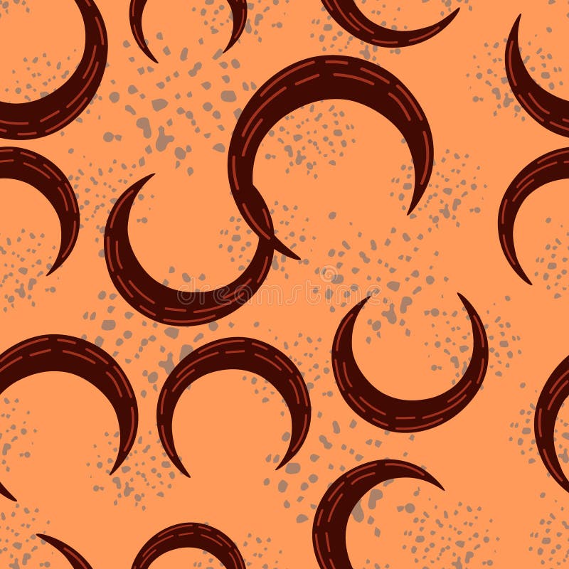 Simple Moon Silhouettes Seamless Pattern Stock Vector - Illustration of ...