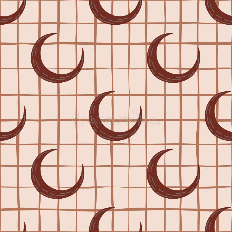 Simple Moon Silhouettes Seamless Pattern Stock Vector - Illustration of ...