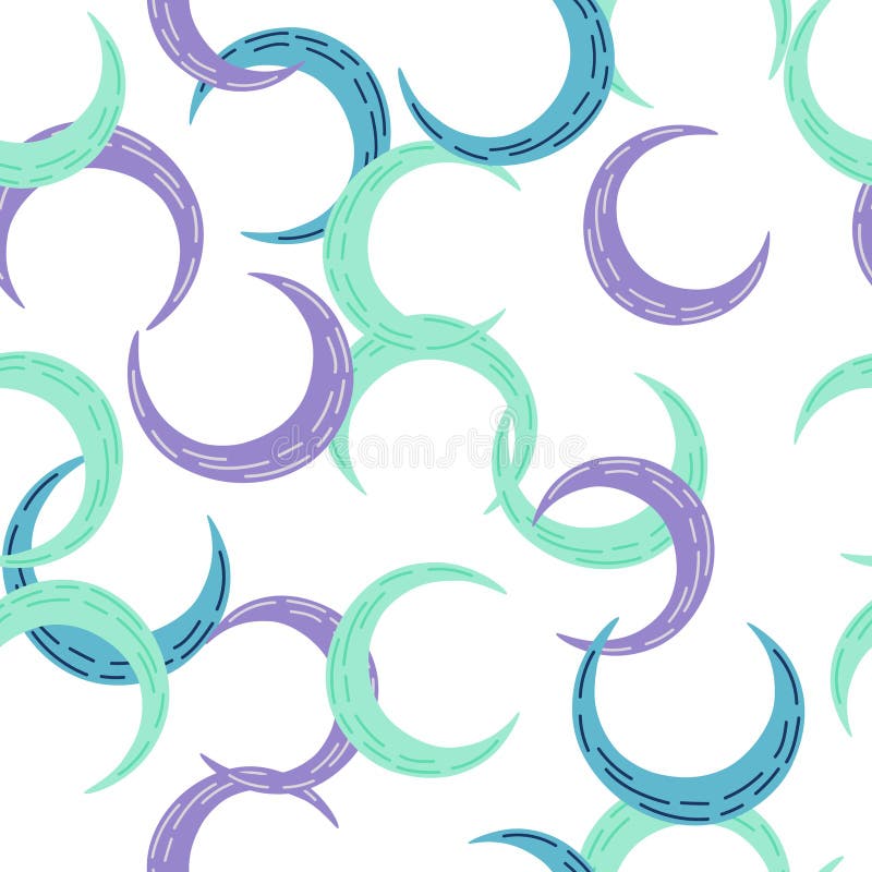 Simple Moon Silhouettes Seamless Pattern Stock Vector - Illustration of ...