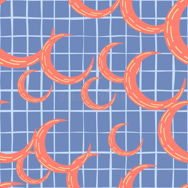 Simple Moon Silhouettes Seamless Pattern Stock Vector - Illustration of ...