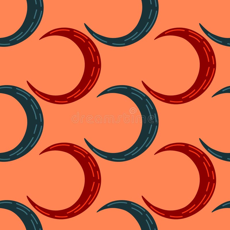 Simple Moon Silhouettes Seamless Pattern Stock Illustration ...
