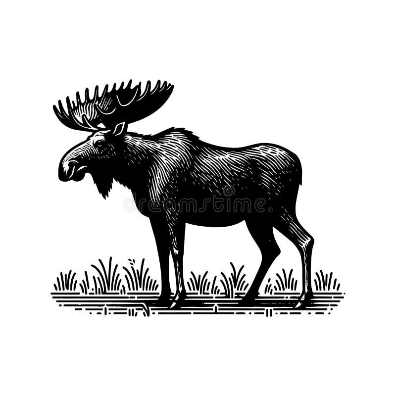 Moose Side View Stock Illustrations – 284 Moose Side View Stock ...