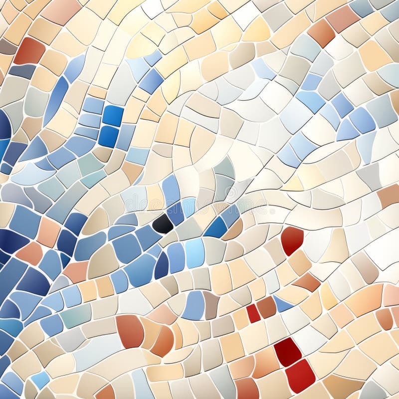 Simple Mosaic Pattern with Blue, White, and Orange Colors Stock ...