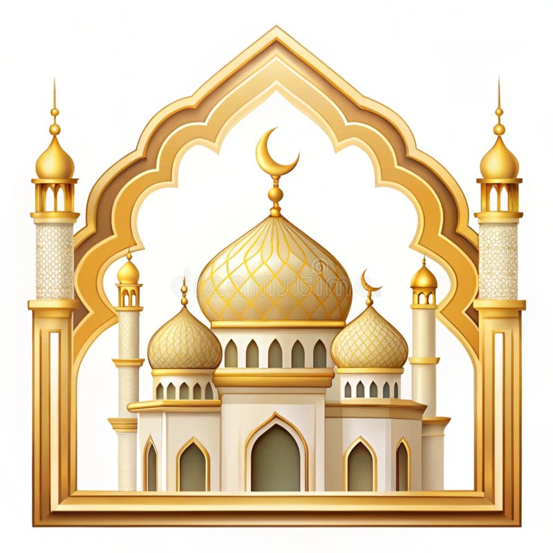 Simple Mosque for Islamic Background Stock Illustration - Illustration ...