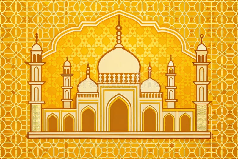 Simple Mosque for Islamic Background Stock Illustration - Illustration ...