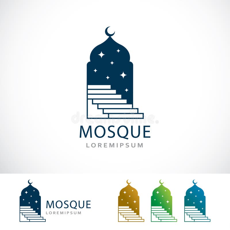 Simple Mosque Logo Design Template Stock Vector - Illustration of ...