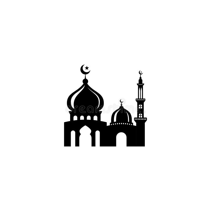 Simple Mosque Silhouette Vector Illustration Design Template Stock ...