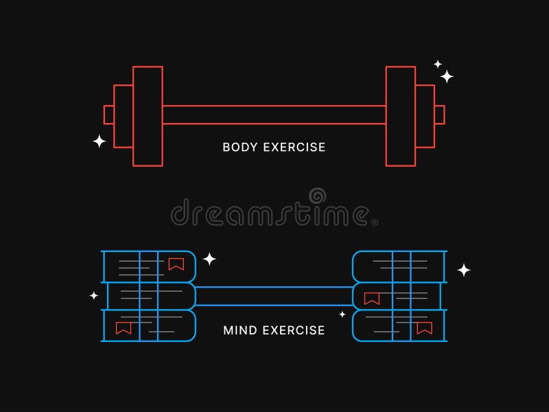 Simple Motivation Graphic on Dark Background. Exercise for Body and ...
