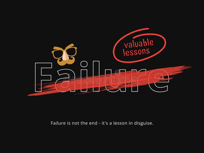 Simple Motivation Graphic on a Dark Background.the Failure Text Stock ...
