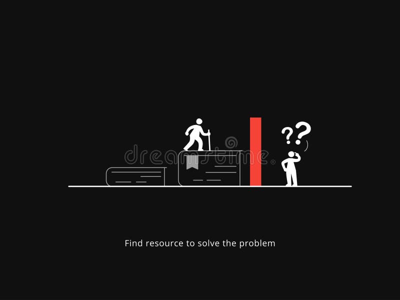 Simple Motivation Graphic on Dark Background. Find Resource To Solve ...