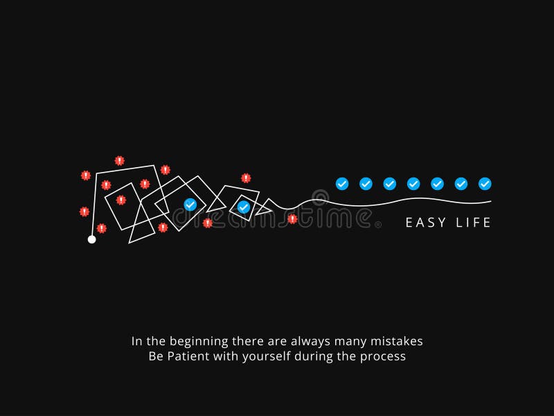 Simple Motivation Graphic on Dark Background. Rough Line at the ...