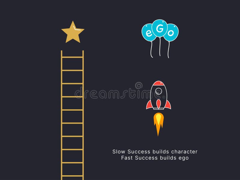 Simple Motivation Graphic on Dark Background. Slow Success Build ...