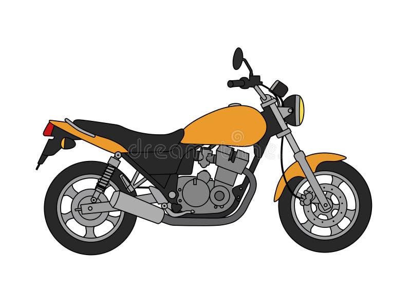 Simple motorcycle clipart stock vector. Illustration of black - 372279614